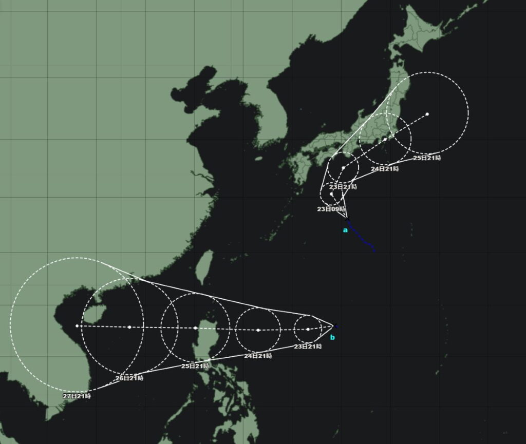 JTWC 熱帯低気圧TD18W , 気象庁熱帯低気圧bを解析｜2022年9月22日JST時点